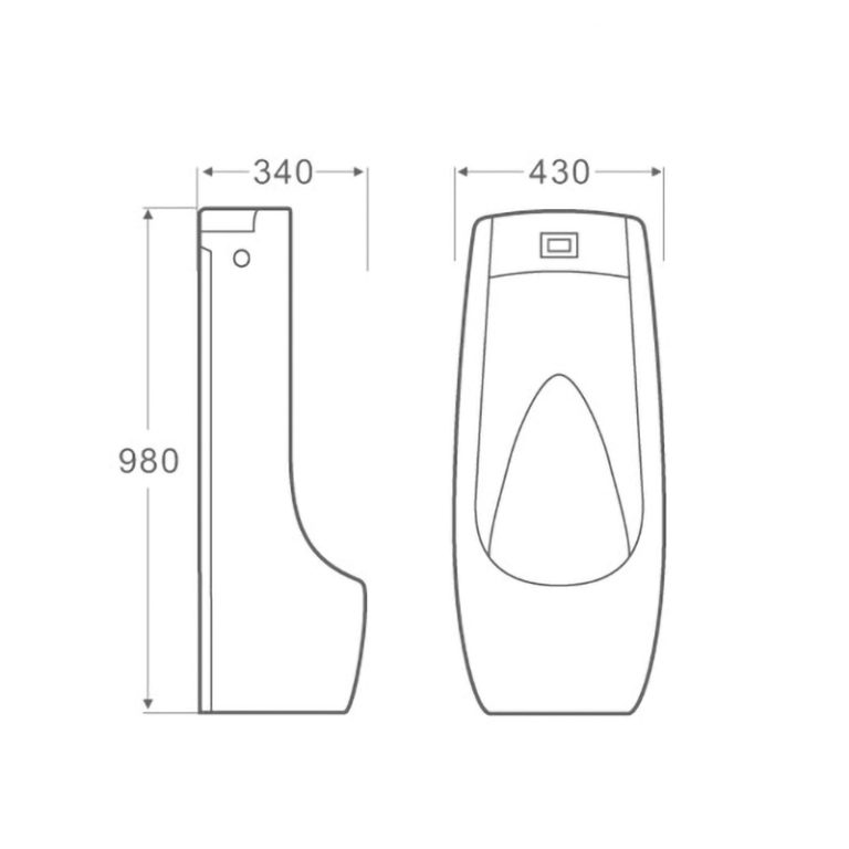 Ceramic standing floor mounted urinal for male