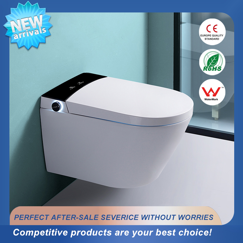 P trap ceramic automatic wall hung toilet