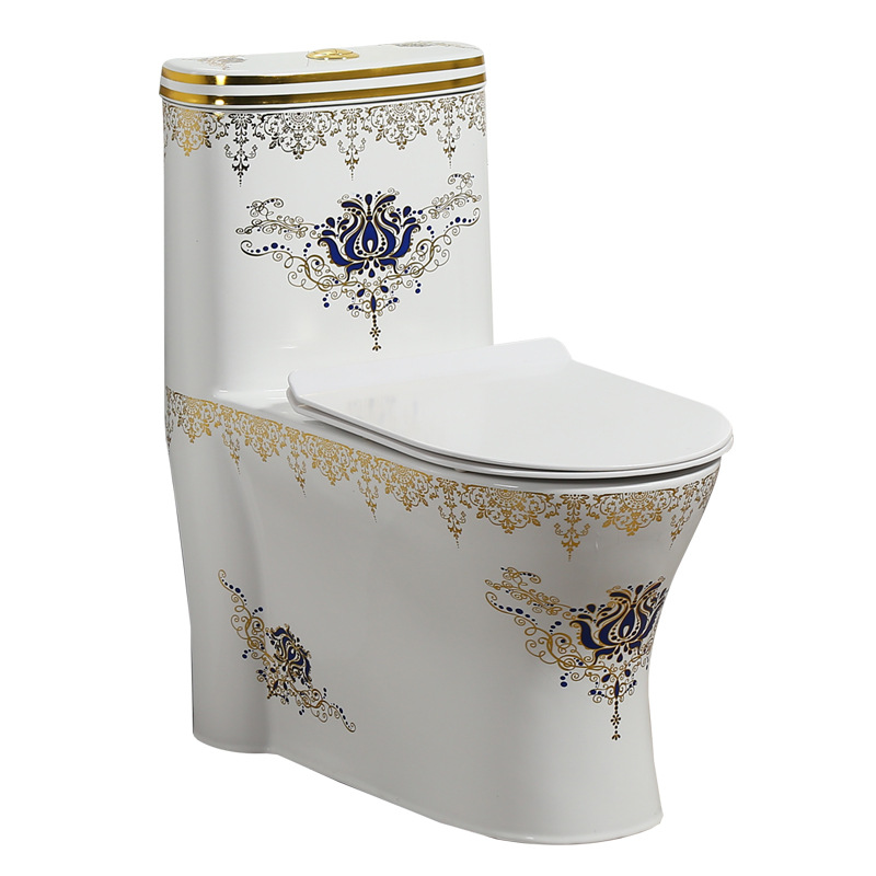 Sanitary ware golden colored ceramic toilet